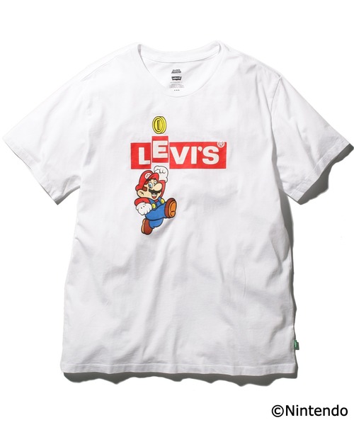 Levi's（リーバイス）の「LEVI’S(R) X SUPER MARIO(TM) グラフィッククルーネックTシャツ MARIO BOXTAB BING WHITE（Tシャツ/カットソー ...