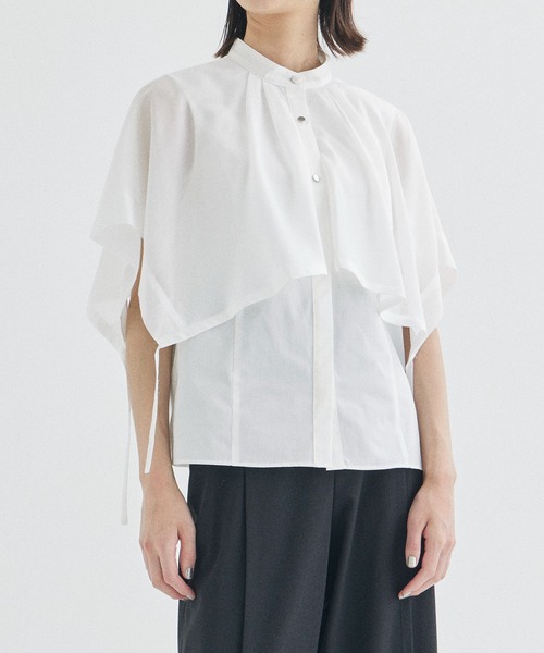 ＜手洗い可能＞＜速乾性・接触冷感＞シアーケープシャツ【A＋TOKYO / エープラストウキョウ】（シャツ/ブラウス）｜A + TOKYO ...