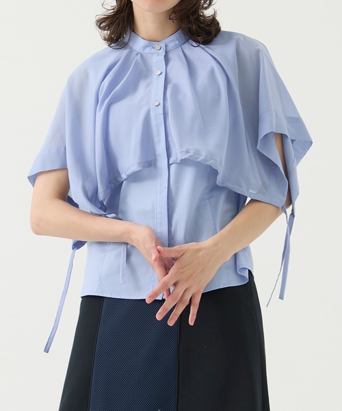 ＜手洗い可能＞＜速乾性・接触冷感＞シアーケープシャツ【A＋TOKYO / エープラストウキョウ】（シャツ/ブラウス）｜A + TOKYO ...