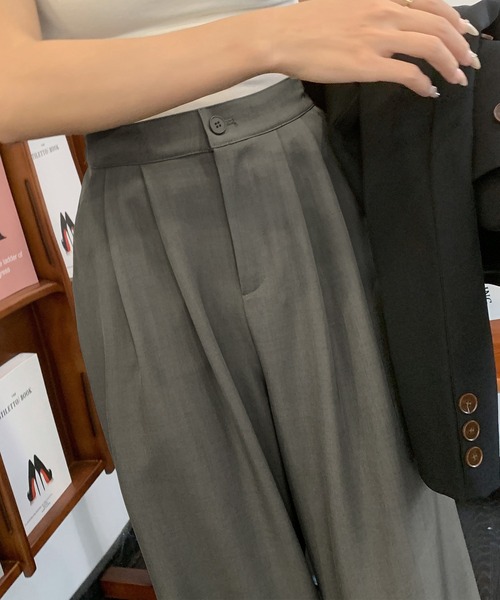 SETUP7（セットアップセブン）の「【SETUP7】ダブルタックハイウエストスラックス KNF037（スラックス）」 - WEAR