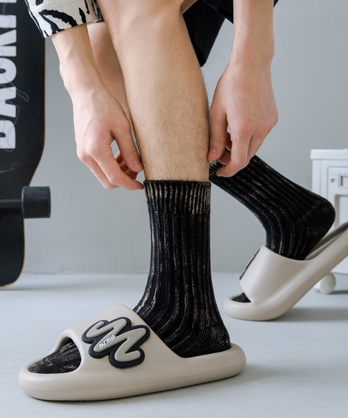 MAISON CLUB（メゾンクラブ）の「【MAISON CLUB】マルチカラーリブクルーソックス KNF037（ソックス/靴下）」 - WEAR