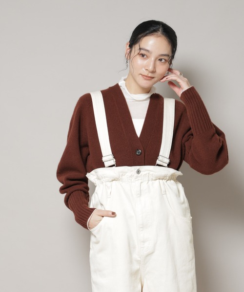 セール】AQUAウールカシミヤVネックカーディガン（カーディガン/ボレロ