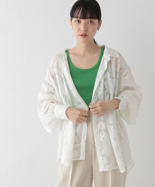 LOWRYS FARM（ローリーズファーム）の「ジャガードレースシャツロングスリーブ 185112（シャツ/ブラウス）」 - WEAR