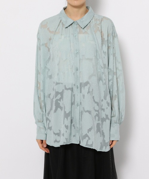 LOWRYS FARM（ローリーズファーム）の「ジャガードレースシャツロングスリーブ 185112（シャツ/ブラウス）」 - WEAR