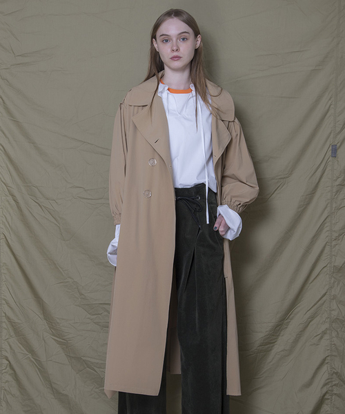 SUPERTHANKS（スーパーサンクス）の「【SUPERTHANKS】GATHER SLEEVE TRENCH COAT ST183JK008A（トレンチコート）」 - WEAR