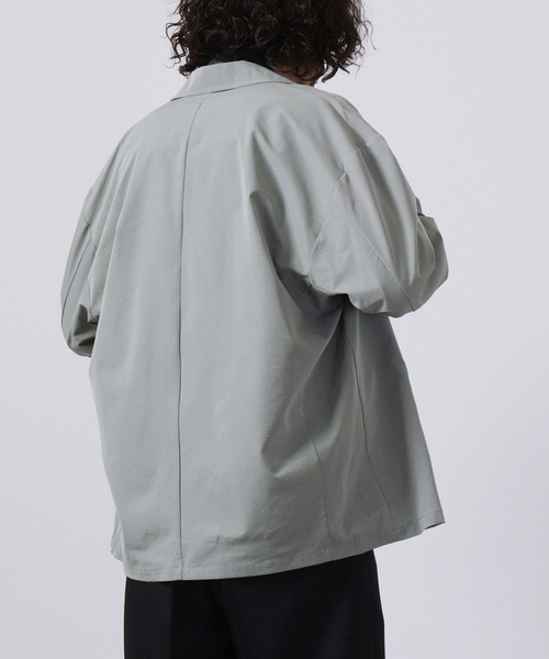 ROOT THREE（ルートスリー）の「ROOT THREE ストレッチ 吸汗速乾 ポリサッカー オーバーサイズ サマージャケット（テーラード ...