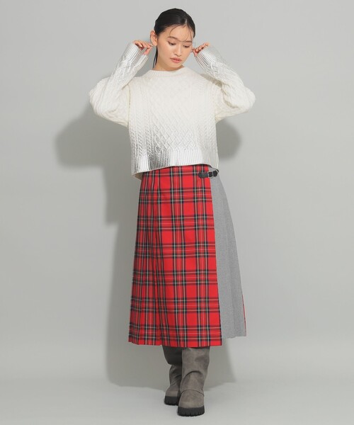 Ray BEAMS（レイビームス）の「箔プリント ケーブル クルーネック ニット（ニット/セーター）」 - WEAR