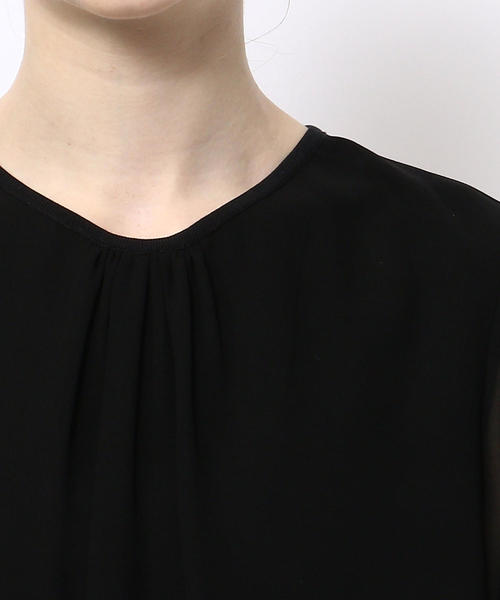 BALLSEY（ボールジィ）の「ポリエステルジョーゼットニットコンビ Vネックプルオーバー（シャツ/ブラウス）」 - WEAR