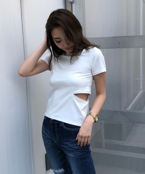 ENVYM（アンビー）の「カッテイングアシメTシャツ（Tシャツ/カットソー）」 - WEAR