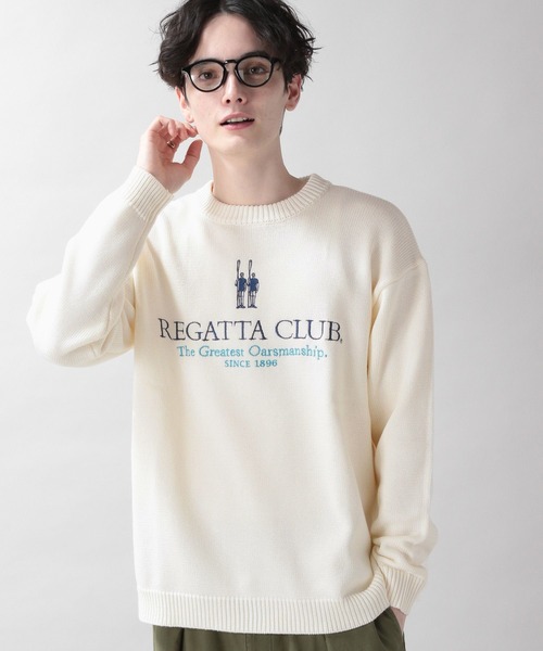 RAGEBLUE（レイジブルー）の「【REGATTA CLUB/レガッタクラブ】ブランドロゴ刺繍ニットクルー（ニット/セーター）」 - WEAR