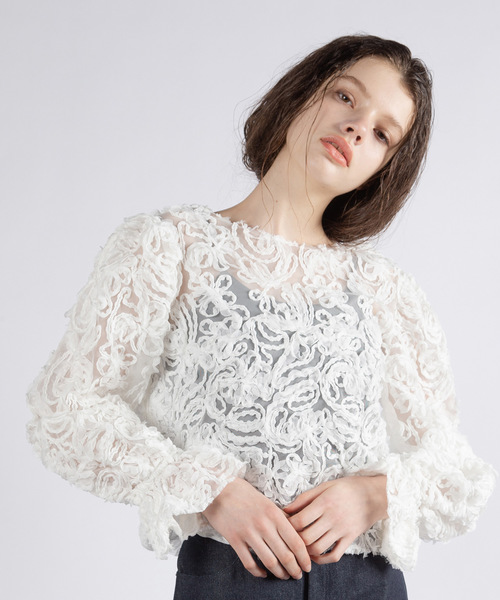 durfe（デューフ）の「BACK V-CUT TOPS/MESH（Tシャツ/カットソー）」 - WEAR