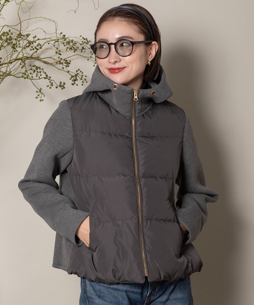 MHBG TOKYO（エムエイチビージートーキョー）の「ダンボールニット×キルトダウン フード ショートジャケット（ダウンジャケット/コート ...