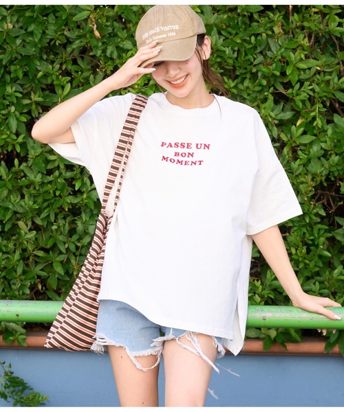anap mimpi（アナップミンピ）の「ソフトウォッシュ刺繍Tシャツ（Tシャツ/カットソー）」 - WEAR