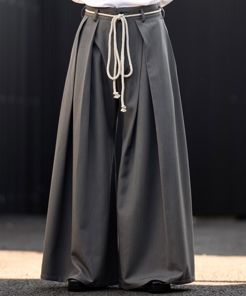 CLEL（クレイル）の「【CLEL】TR Loose HAKAMA Pants & Rope Belt/TRルーズ 袴パンツ＆縄紐ベルト（スラックス）」 - WEAR