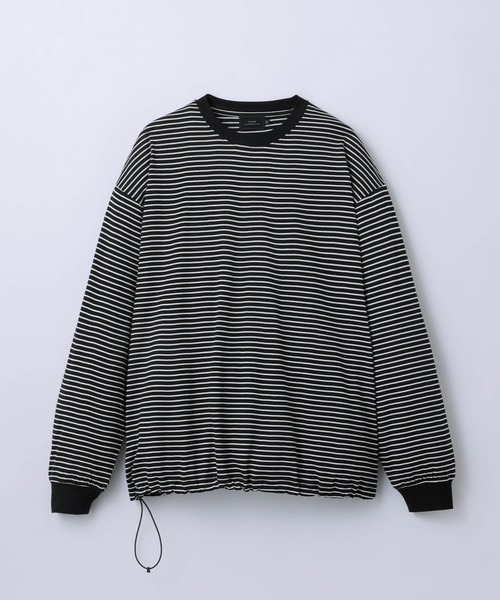 SLICK（スリック）の「【SLICK/スリック】30/2 Micro Border Drawstring T-Shirt/マイクロボーダードローストリングTシャツ/オーバーサイズ シルエット ...
