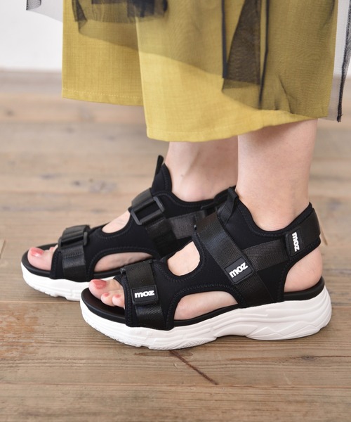 moz（モズ）の「moz(モズ)厚底ダブルベルトスポーツサンダル（サンダル）」 - WEAR
