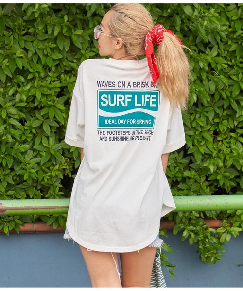 anap mimpi（アナップミンピ）の「サーフ フロッキー刺繍 コットン ビッグ Tシャツ 半袖（Tシャツ/カットソー）」 - WEAR