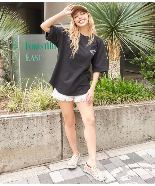 anap mimpi（アナップミンピ）の「サーフ フロッキー刺繍 コットン ビッグ Tシャツ 半袖（Tシャツ/カットソー）」 - WEAR