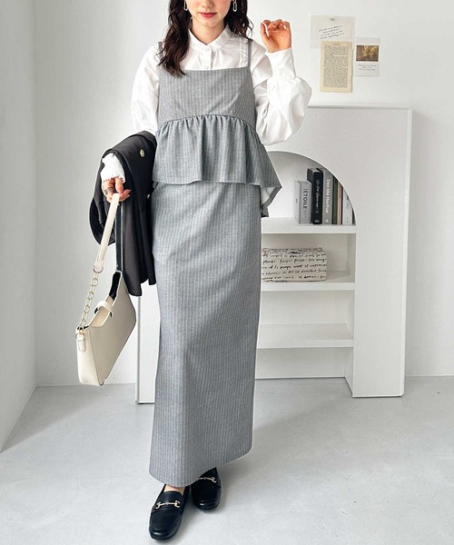 GeeRA（ジーラ）の「【新色追加/S-LL展開】楽ちん！細見えペプラムキャミワンピース（ワンピース）」 - WEAR