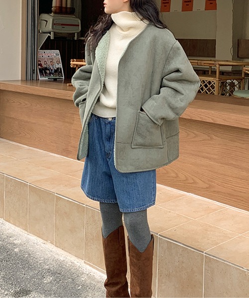 AMAJI（アマジ）の「もこもこリバーシブルブルゾン（ブルゾン）」 - WEAR