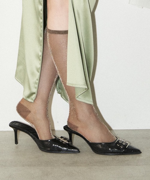 yae（ヤエ）の「Glitter sheer high socks / グリッターシアーハイソックス（ソックス/靴下）」 - WEAR