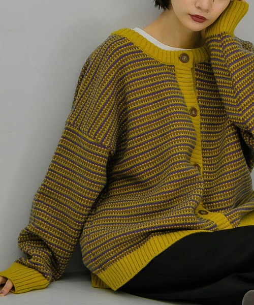 KBF（ケイビーエフ）の「『WEB/一部店舗限定』2WAYマルチボーダーニット（ニット/セーター）」 - WEAR