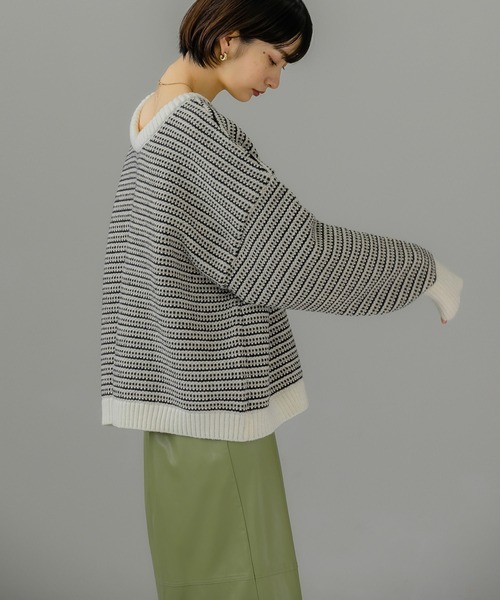 KBF（ケイビーエフ）の「『WEB/一部店舗限定』2WAYマルチボーダーニット（ニット/セーター）」 - WEAR