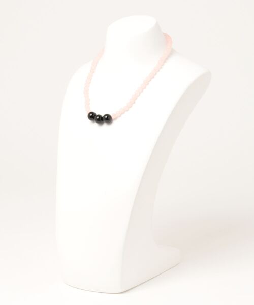 【rurururu】天然石オニキスとフロスト加工ローズクォーツのネックレス（ネックレス）｜tone（トーン）のファッション通販 - ZOZOTOWN