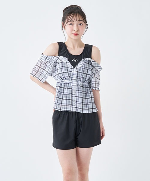 LOVETOXIC（ラブトキシック）の「【SWIM】LTシャツ重ね着風2点セット水着（水着）」 - WEAR