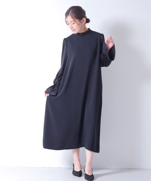 WHYTO.（ホワイト）の「「WHYTO. / ホワイト」サテンスリーブAラインワンピース（ワンピース）」 - WEAR