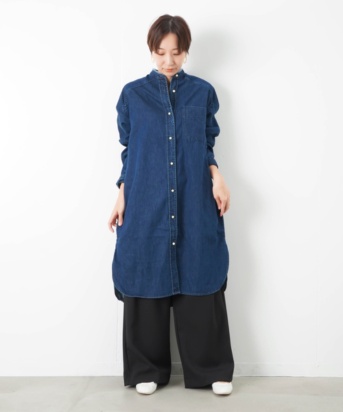 blanc basque（ブランバスク）の「BLANC basque ブランバスク パールボタン ダンガリーシャツワンピース（シャツワンピース）」 - WEAR