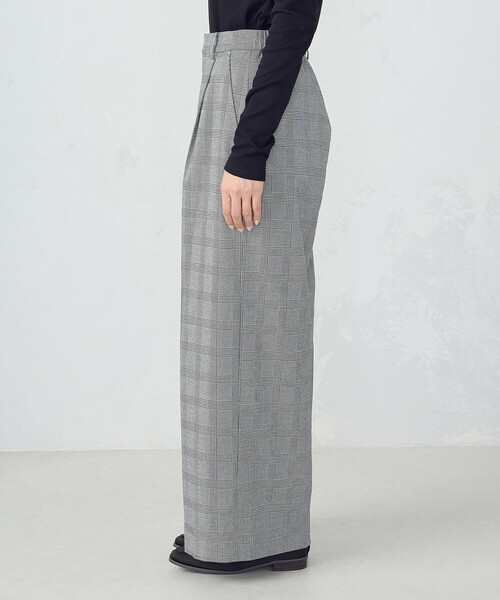 セール】【セットアップ対応】ポリエステルレーヨン ワイドパンツ