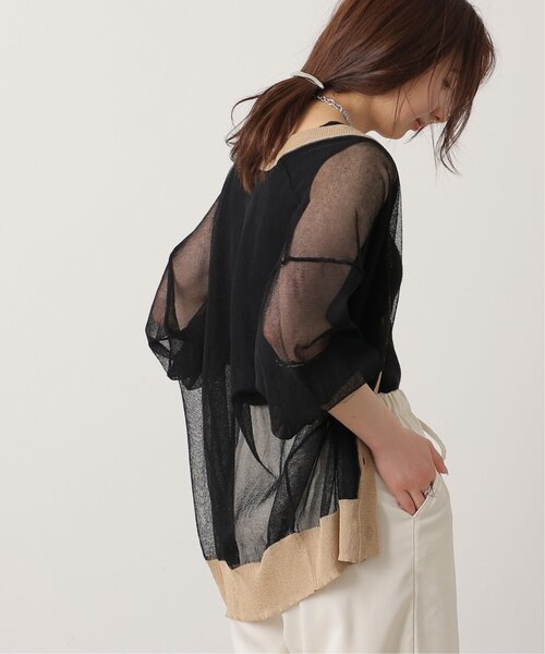 frames RAY CASSIN（フレームスレイカズン）の「配色シアーVネックカーディガン（カーディガン/ボレロ）」 - WEAR