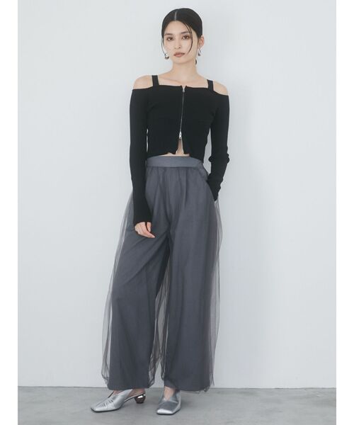 MURUA（ムルーア）の「ショルダーストラップダブルZIPニット（ニット/セーター）」 - WEAR