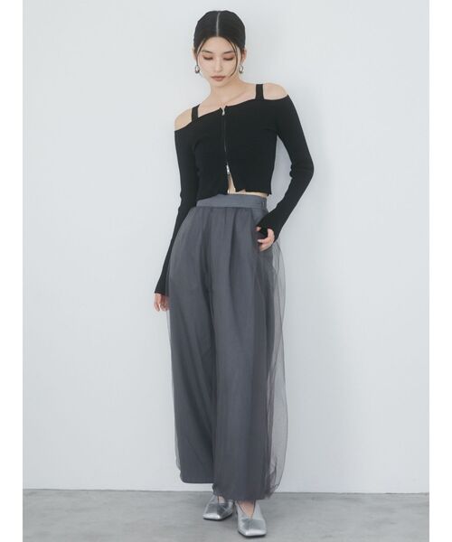 MURUA（ムルーア）の「ショルダーストラップダブルZIPニット（ニット/セーター）」 - WEAR