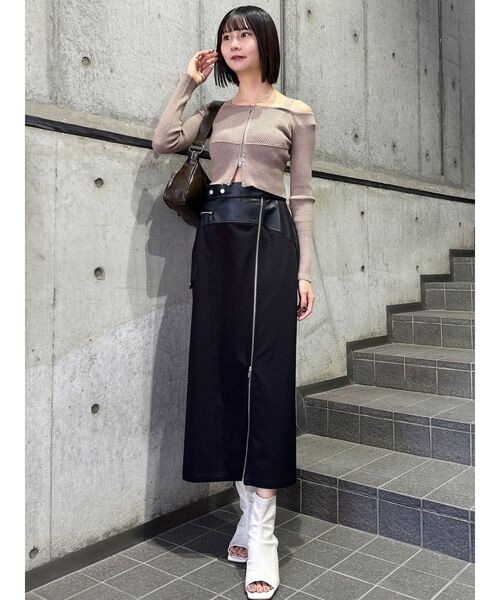 MURUA（ムルーア）の「ショルダーストラップダブルZIPニット（ニット/セーター）」 - WEAR