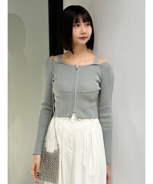 MURUA（ムルーア）の「ショルダーストラップダブルZIPニット（ニット/セーター）」 - WEAR