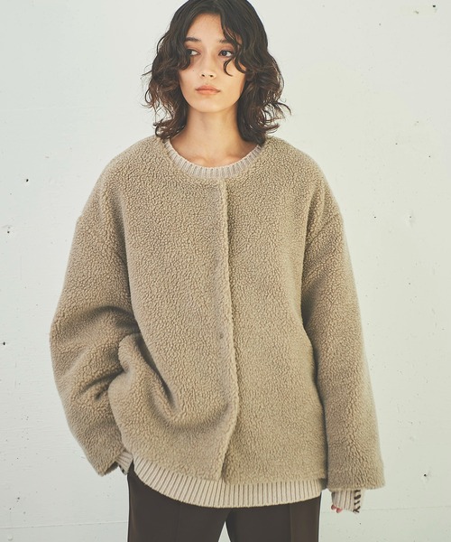 OUTERSUNSET（アウターサンセット）の「round hem boa jacket（ブルゾン）」 - WEAR