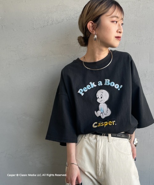 [JEANS FACTORY CLOTHES/ジーンズファクトリークローズ] CASPER / ダメージ キャラクターTシャツ（Tシャツ ...
