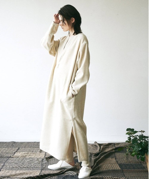 アンフィル カフタンドレス ロングワンピース geelong lambs-beaver kaftan unfil WOFL-UW138 国内正規品  送料無料 UNFIL（アンフィル）の「unfil アンフィル / geelong lambs-beaver