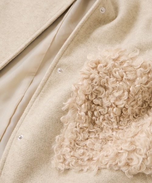 セール】【WEB限定】ボアポケットノーカラーコート（その他アウター