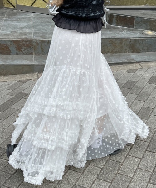 SOLLON.（ソルロン）の「フラワーボリュームシアースカート（スカート）」 - WEAR