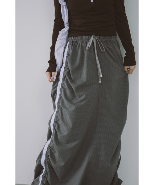 duei（デュイ）の「ストライプドロストサイドラインスカート（スカート）」 - WEAR