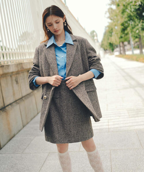 セール】【青島心さん着用】ツイードミニスカート / 1215220009