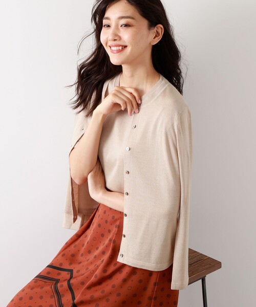 Amaca(アマカ)の「シルクウールニットカーディガン(カーディガン ボレロ)」 Wear
