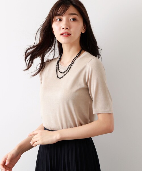 Amaca(アマカ)の「シルクウールニットプルオーバー(ニット セーター)」 Wear
