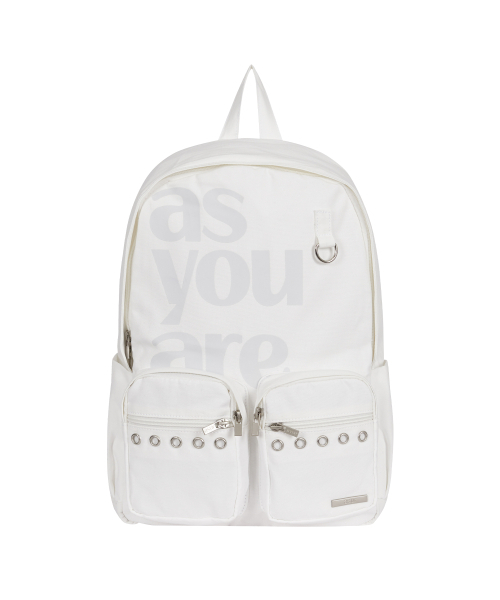 Eyelet Pocket Cotton Backpack White（バックパック/リュック）｜as you are（アズユーアー）の ...