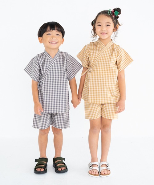 stample（スタンプル）の「チェック＆ストライプ キッズ 甚平（浴衣）」 - WEAR