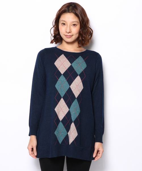 J.PRESS（ジェイプレス）の「アーガイル・ニットチュニック（ニット/セーター）」 - WEAR