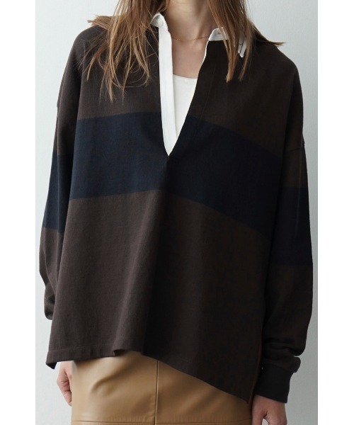CLANE（クラネ）の「CLANE/クラネ/DEEP NECK WIDE RUGBY SHIRT（シャツ/ブラウス）」 - WEAR